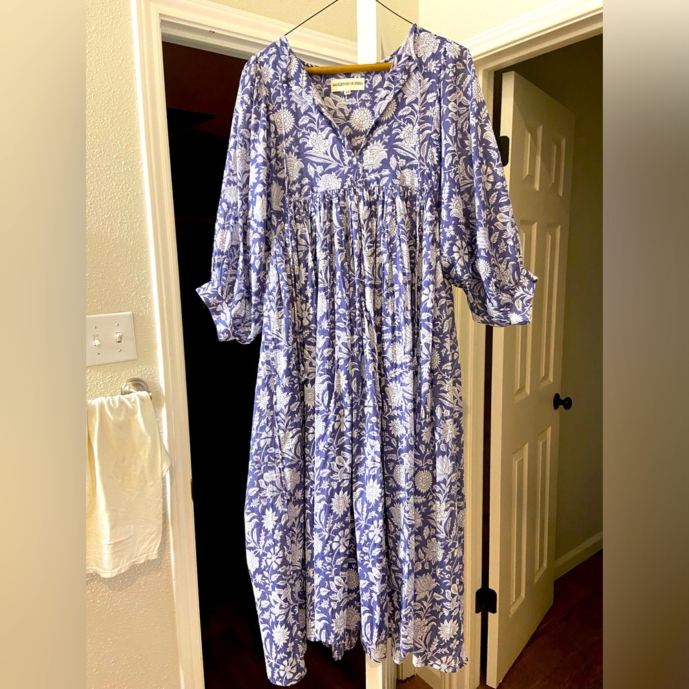 Daughters Of India Kyra Midi Dress, Blue Iris Color, … - Gem